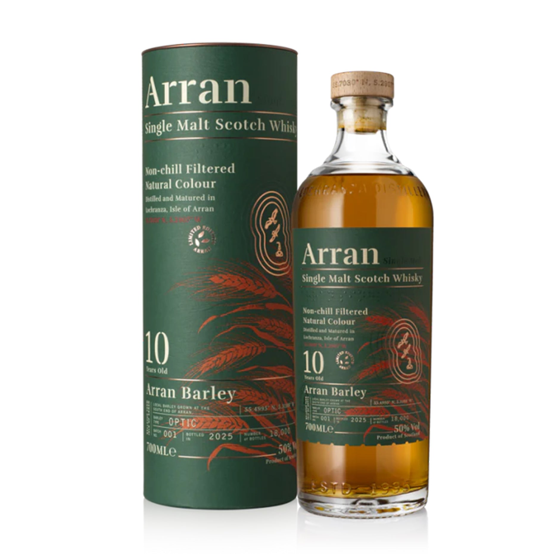 Buy Arran 10 Year Old Single Malt Whisky Arran Barley Release 50% ...